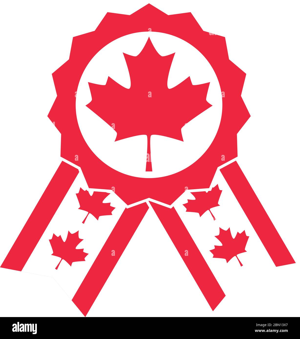 canada day, medal maple leaf decoration ornament vector illustration ...