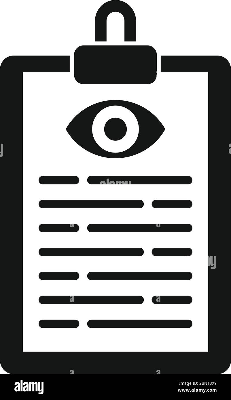 Eye examination card icon. Simple illustration of eye examination card ...