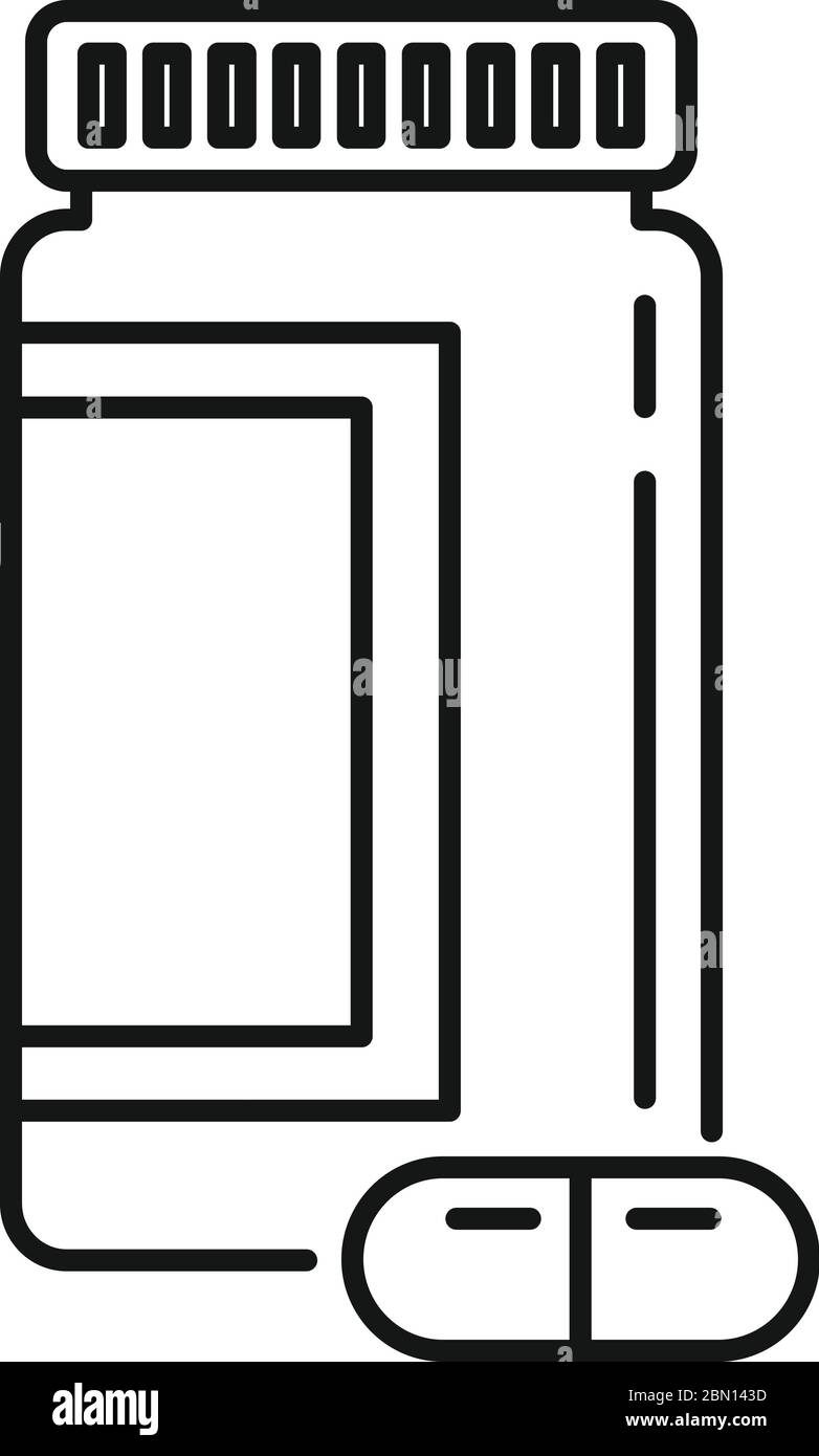 Eye care capsule jar icon. Outline eye care capsule jar vector icon for ...