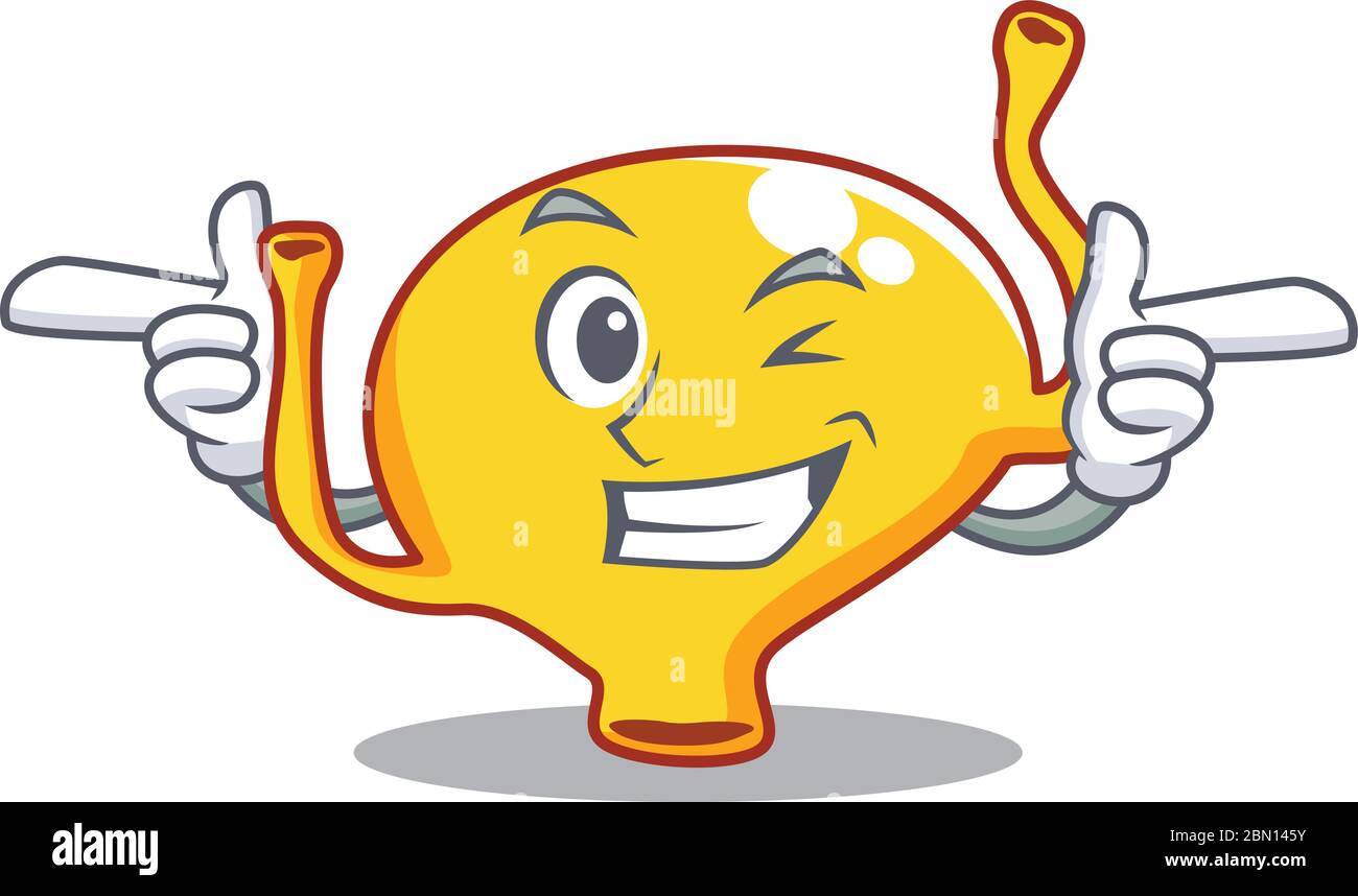 Cartoon design concept of bladder with funny wink eye Stock Vector ...