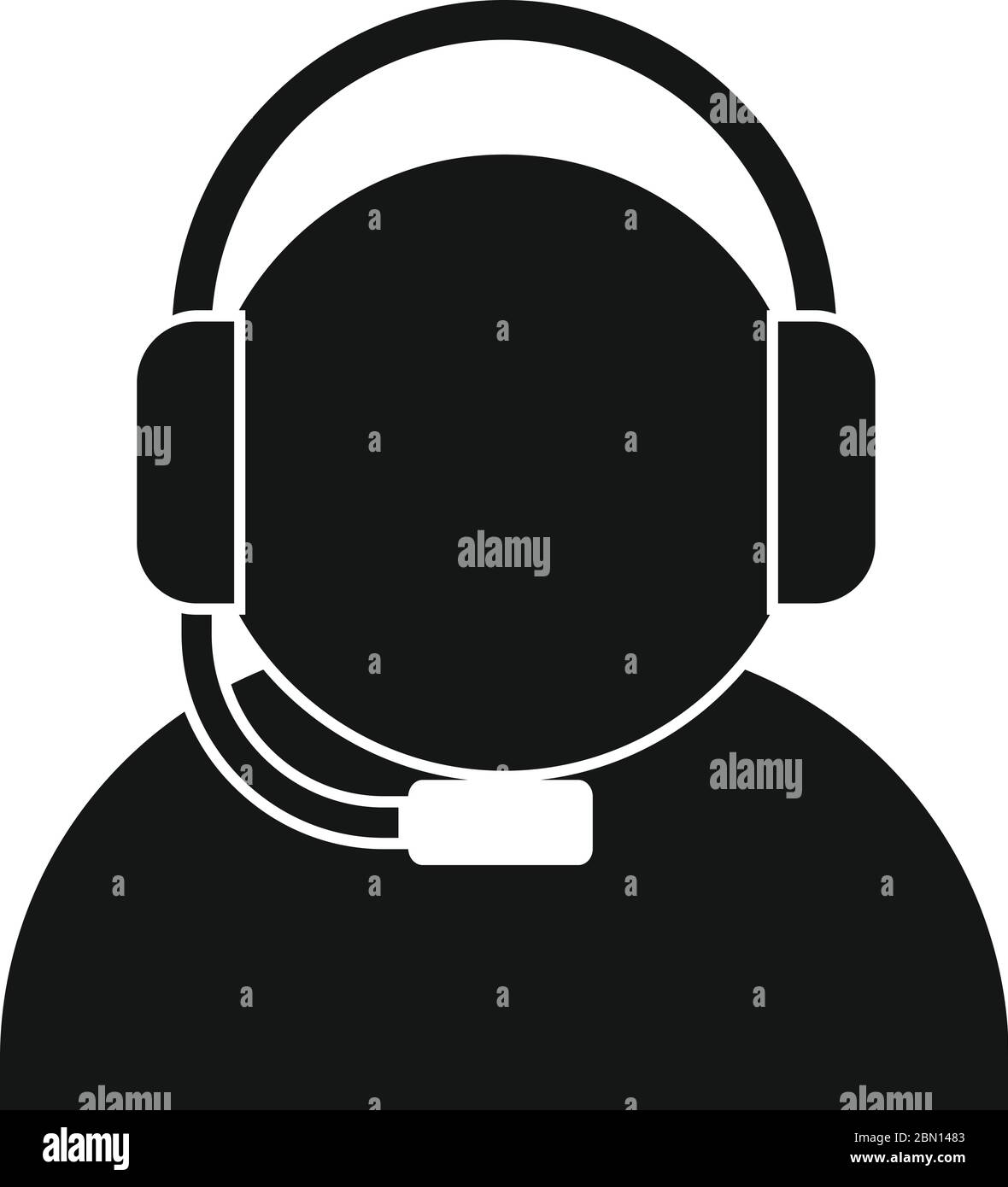 Call center worker icon. Simple illustration of call center worker ...