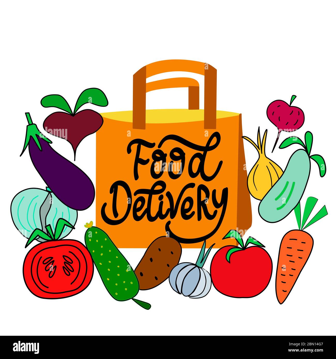 Set of products, vegetables and a package with the inscription - Food ...