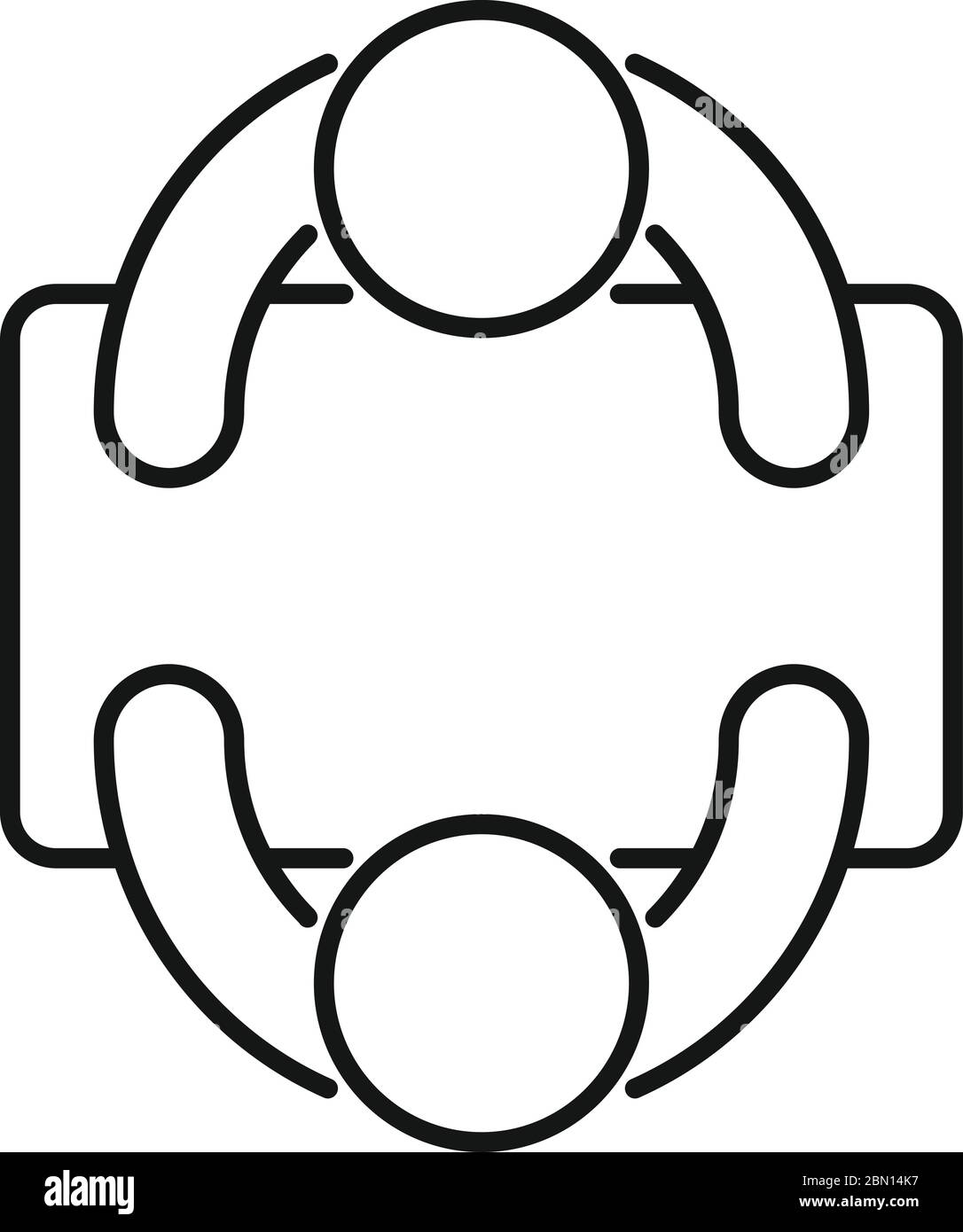 Table people conversation icon. Outline table people conversation ...