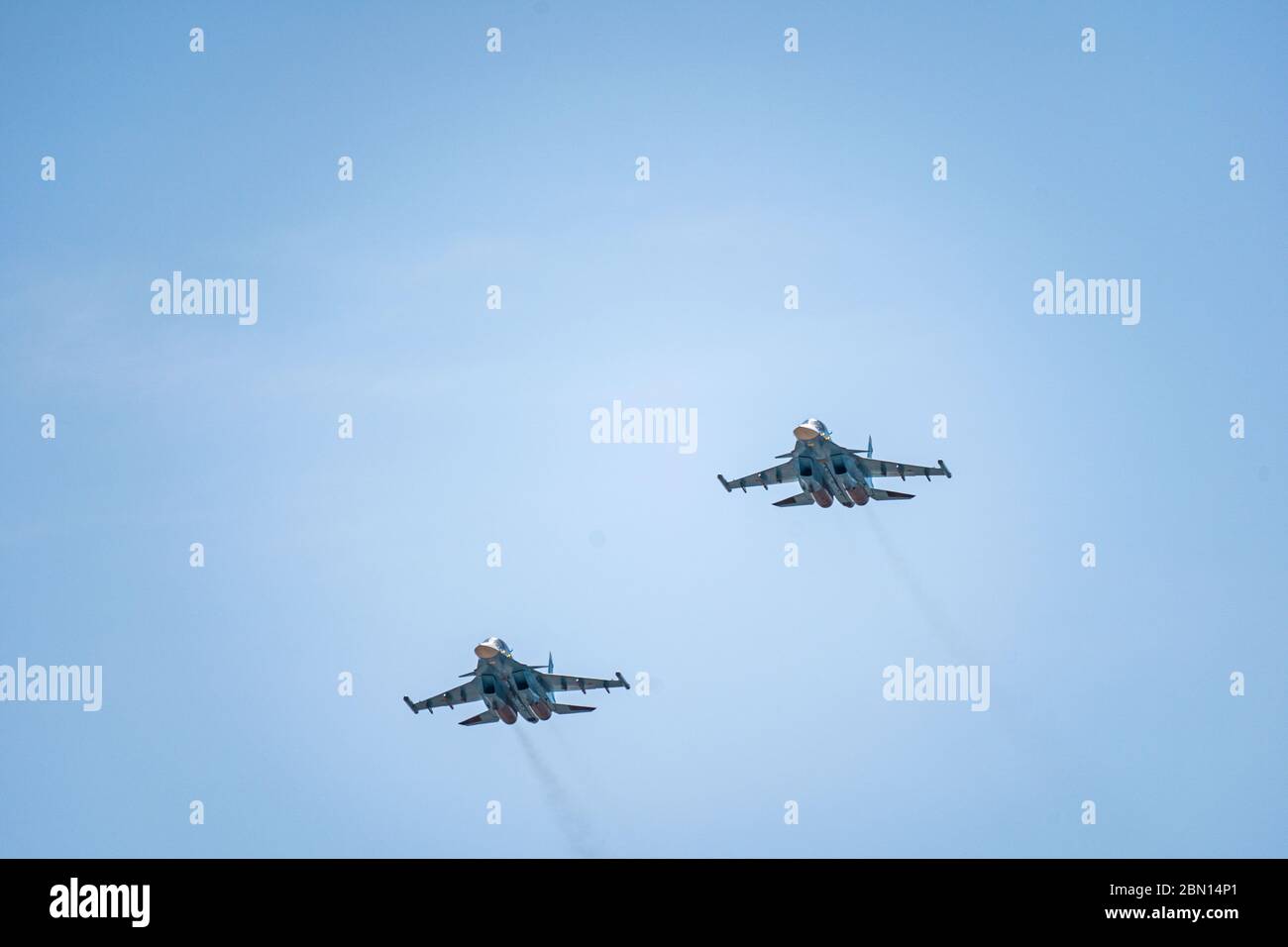 Russia, Khabarovsk - May 9, 2020: Su-34 front-line fighter-bomber ...