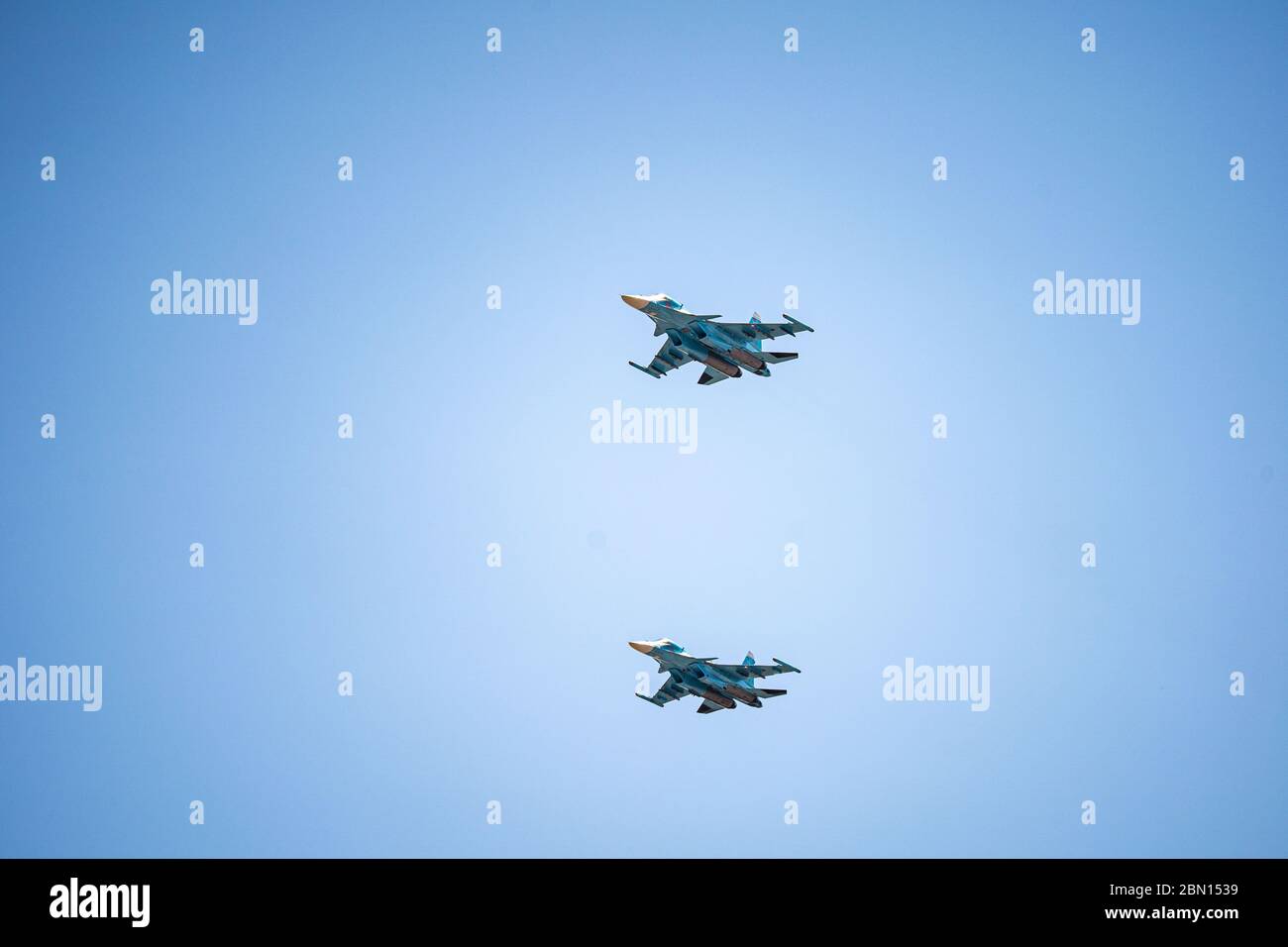 Russia, Khabarovsk - May 9, 2020: Su-34 front-line fighter-bomber ...