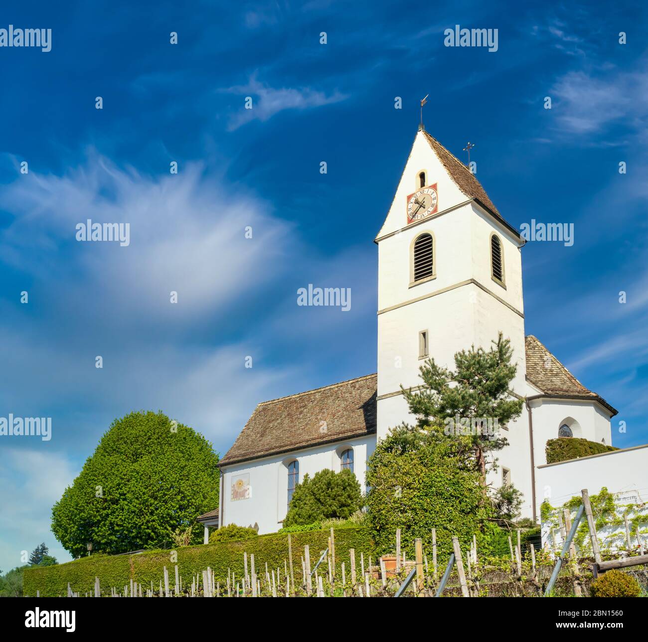 The historical village of Bollingen, on the shores of the Upper Zurich ...