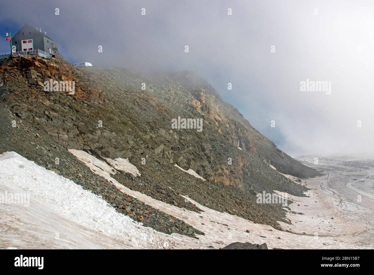 Rifugio Teodulo on the Italian-Swiss border Stock Photo - Alamy