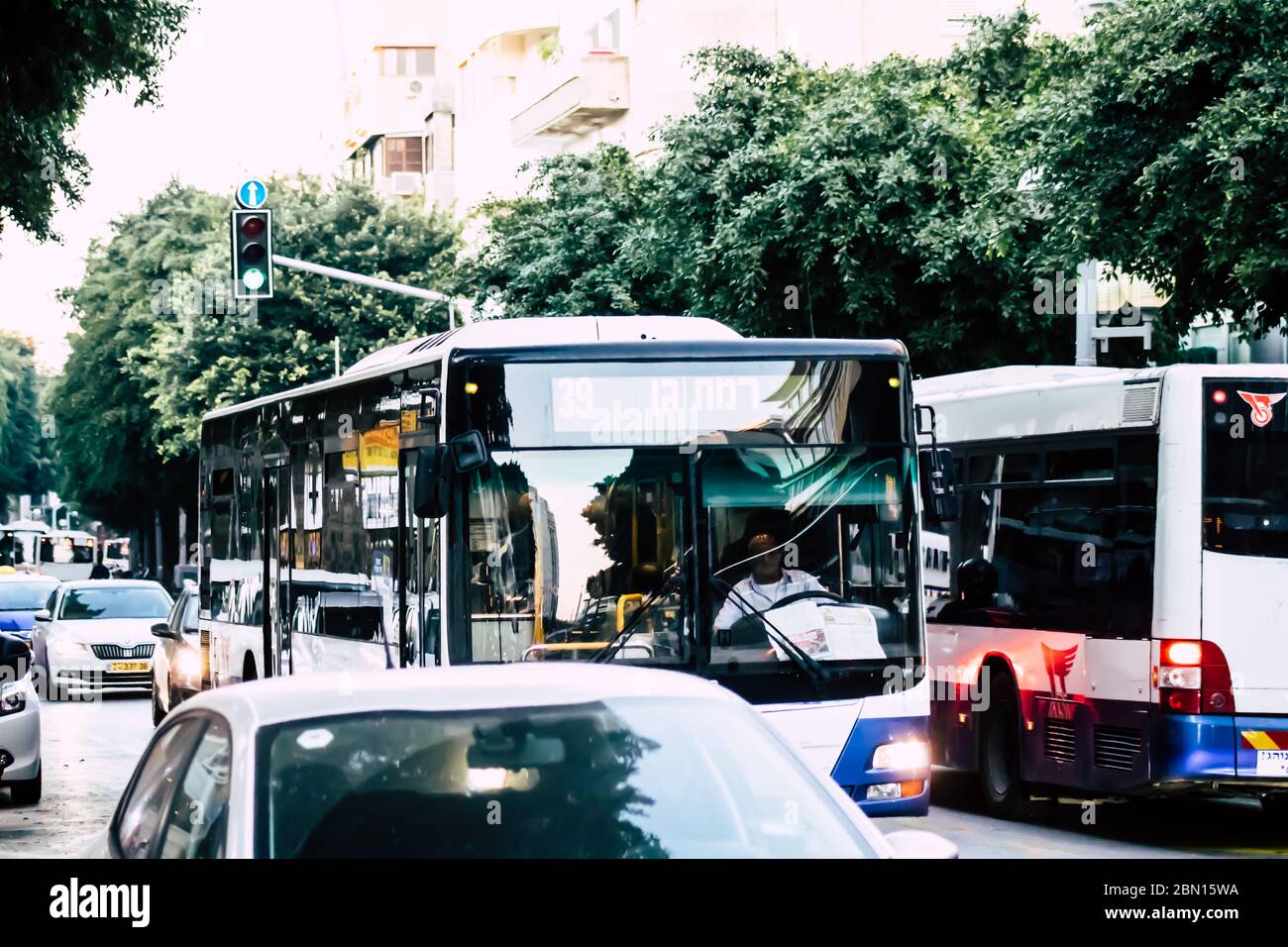Tel Aviv Israel December 23, 2019 View of a traditional Israeli public ...