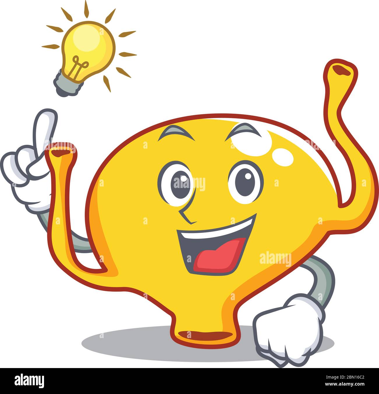 Mascot character design of bladder with has an idea smart gesture Stock ...