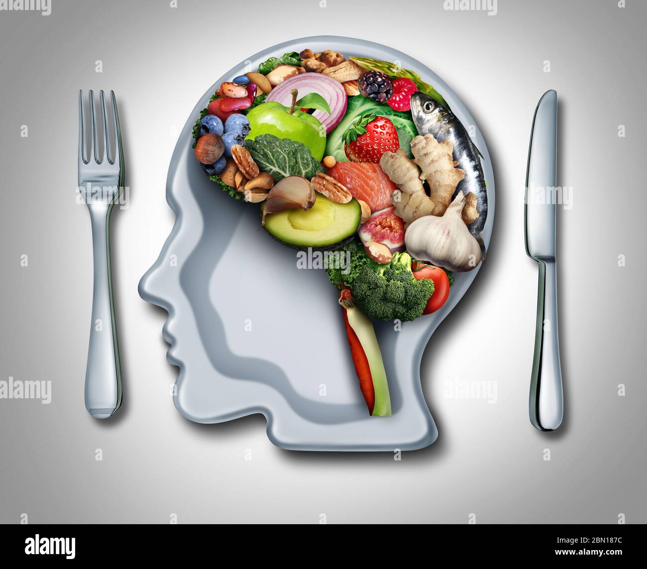 Brain diet and food psychology or nutritional psychiatry as healthy ...
