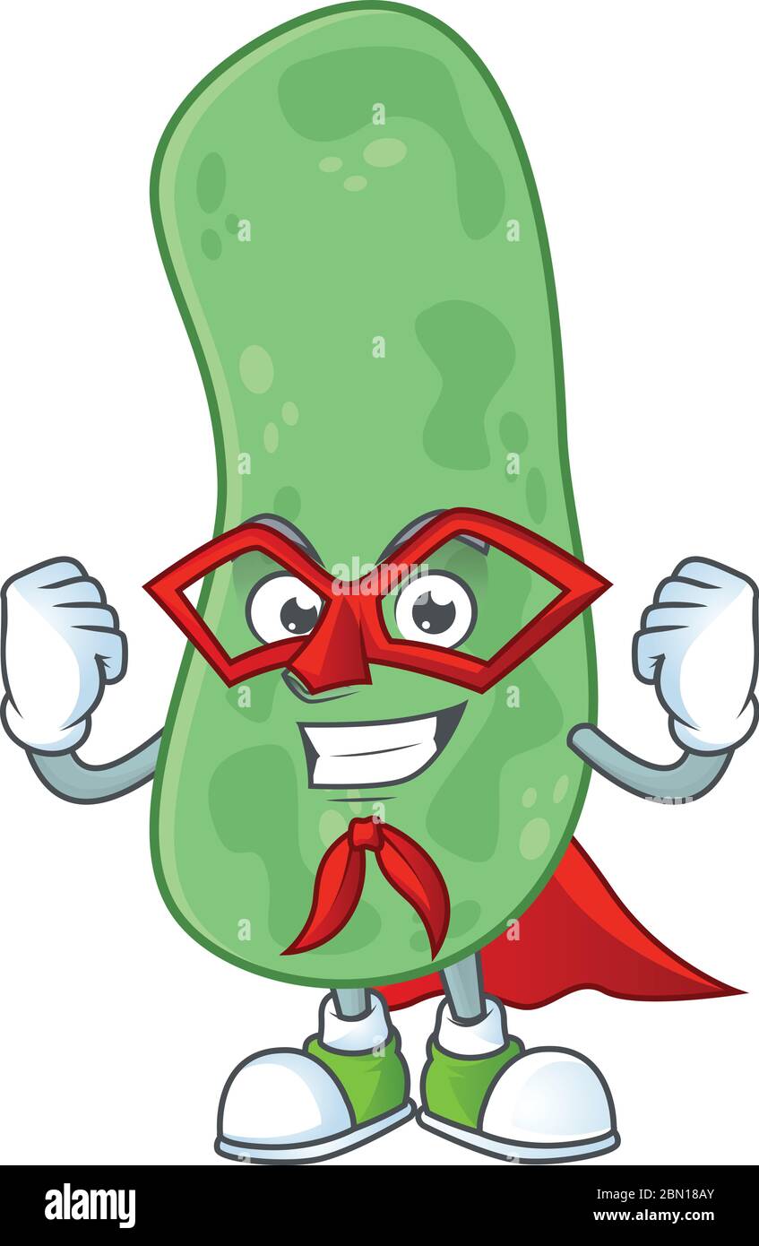 Enterobacteriaceae cartoon design concept dressed as Super hero Stock ...