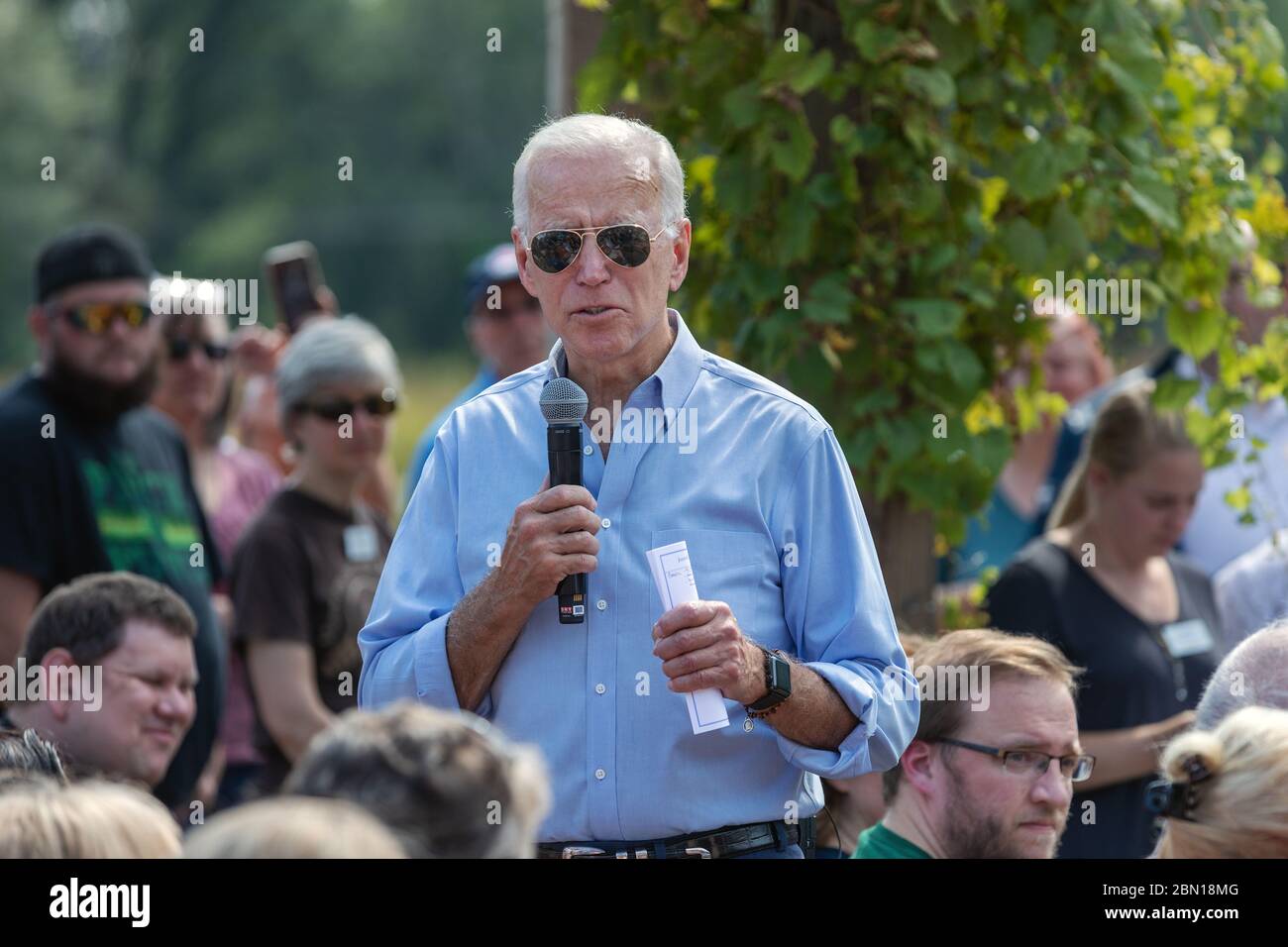 Former Vice President Joe Biden holding a presidential campaign town ...