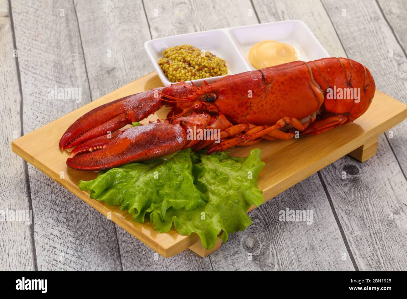 Luxury Lobster with sauces - ready for eat Stock Photo - Alamy