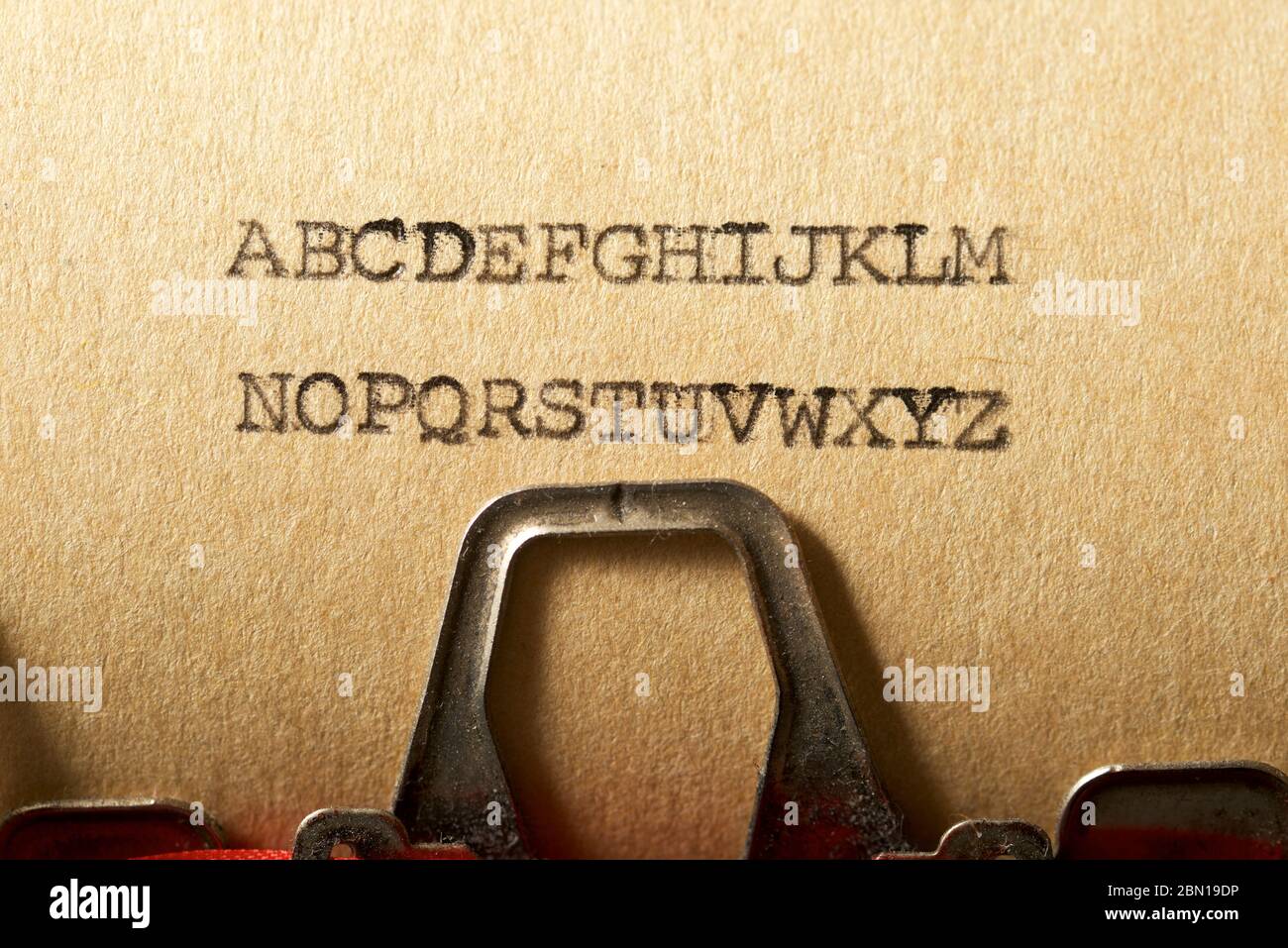 Alphabet written with a typewriter Stock Photo - Alamy
