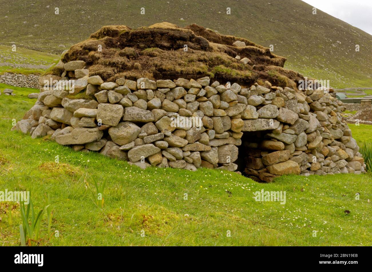 A Cleit or stone storage hut or bothy on the Island of Hirta, St. Kilda ...