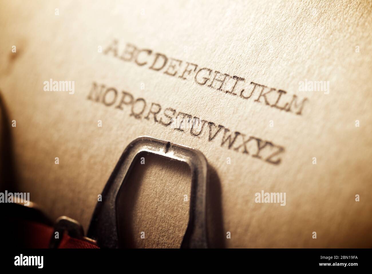 Alphabet written with a typewriter Stock Photo - Alamy