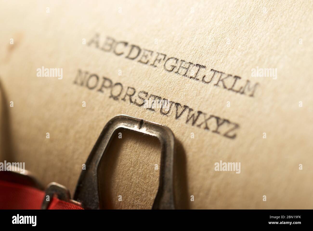 Alphabet written with a typewriter Stock Photo - Alamy