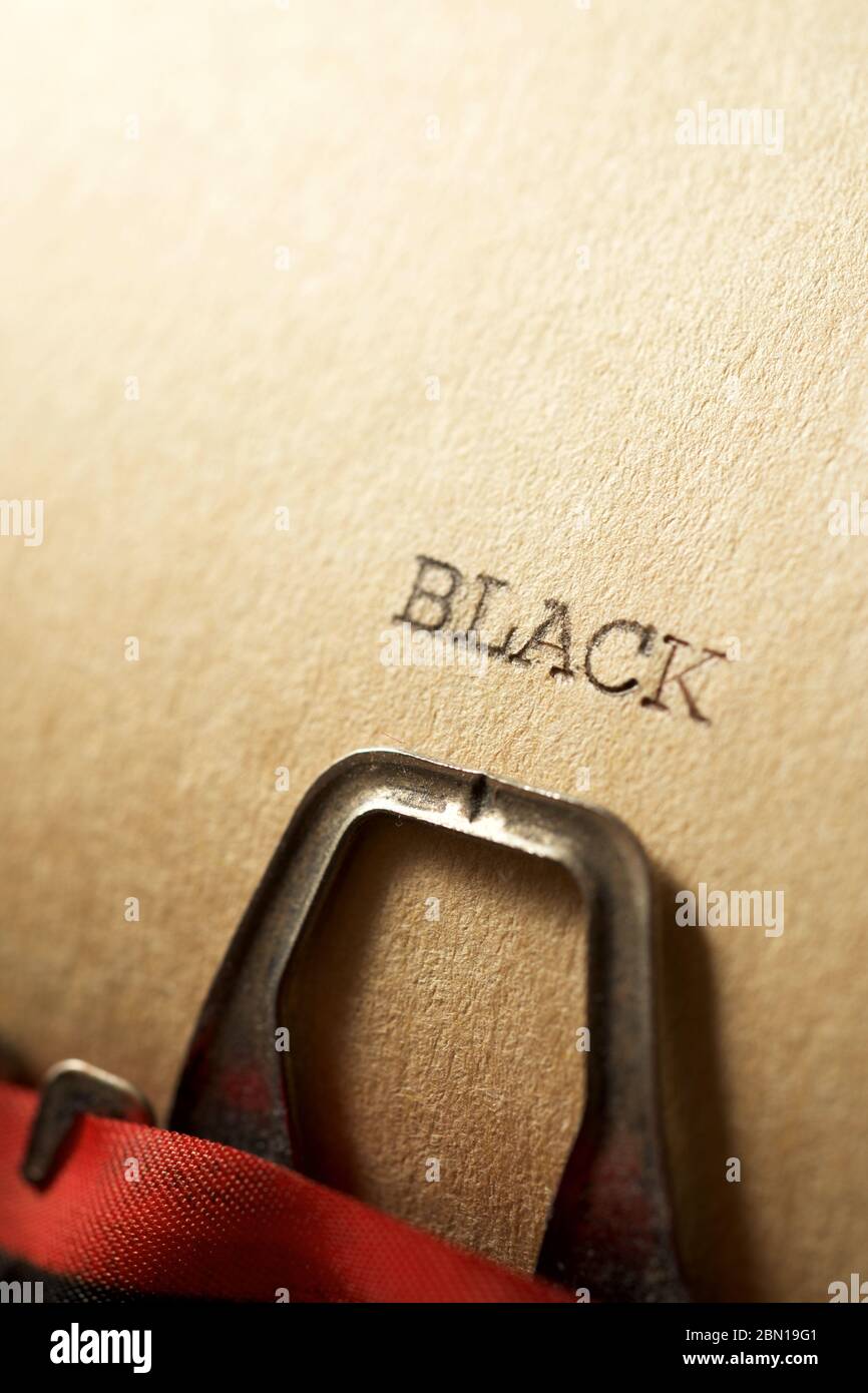 Black word written on a paper Stock Photo - Alamy