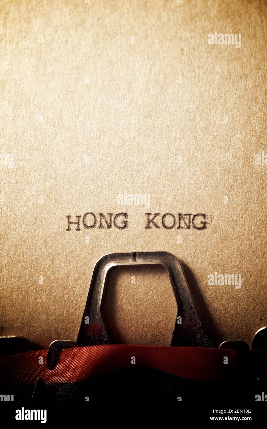 Hong Kong text written on a paper Stock Photo - Alamy