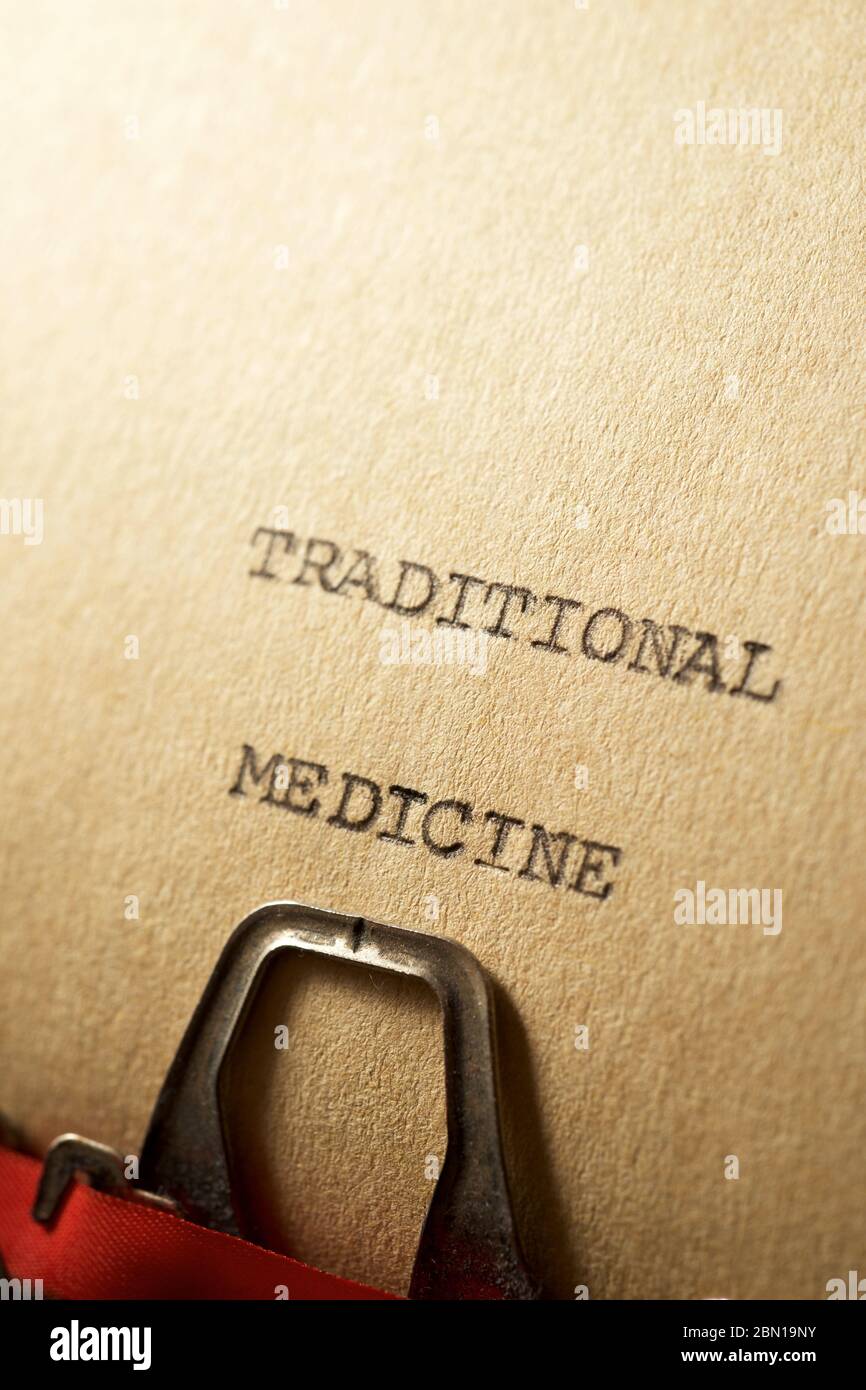 Traditional medicine text written on a paper Stock Photo - Alamy