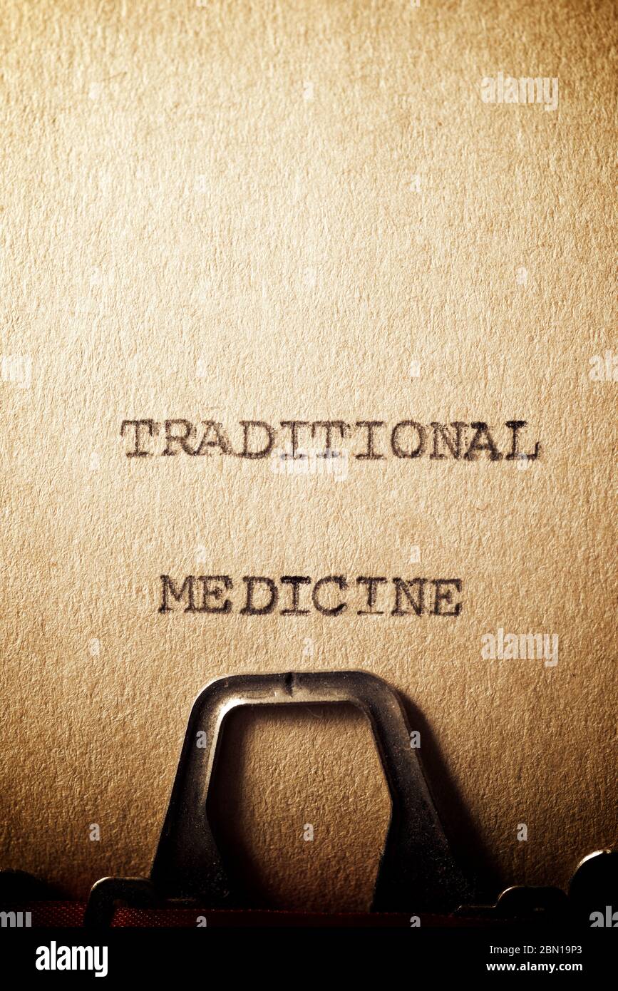 Traditional medicine text written on a paper Stock Photo - Alamy