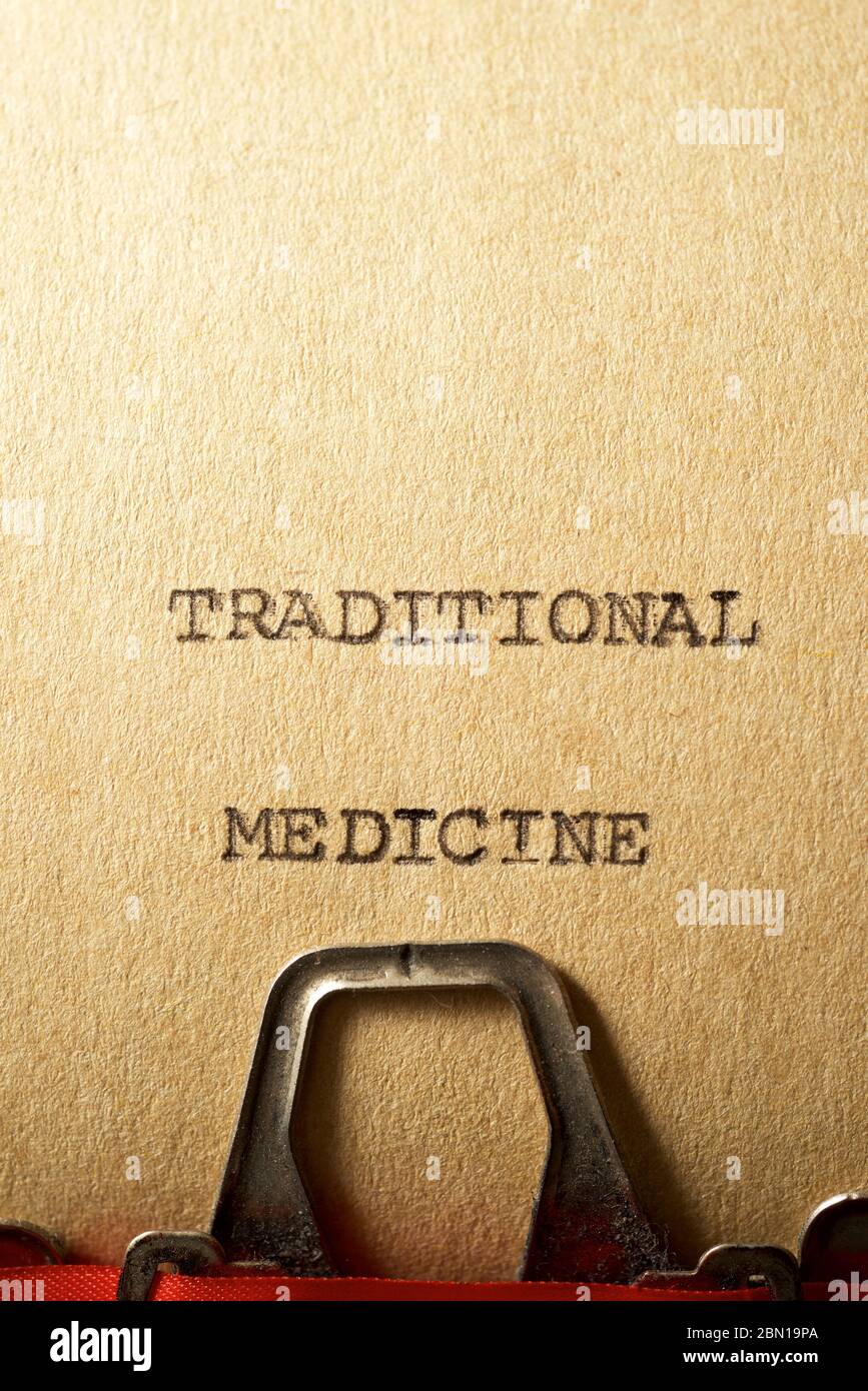 Traditional medicine text written on a paper Stock Photo - Alamy