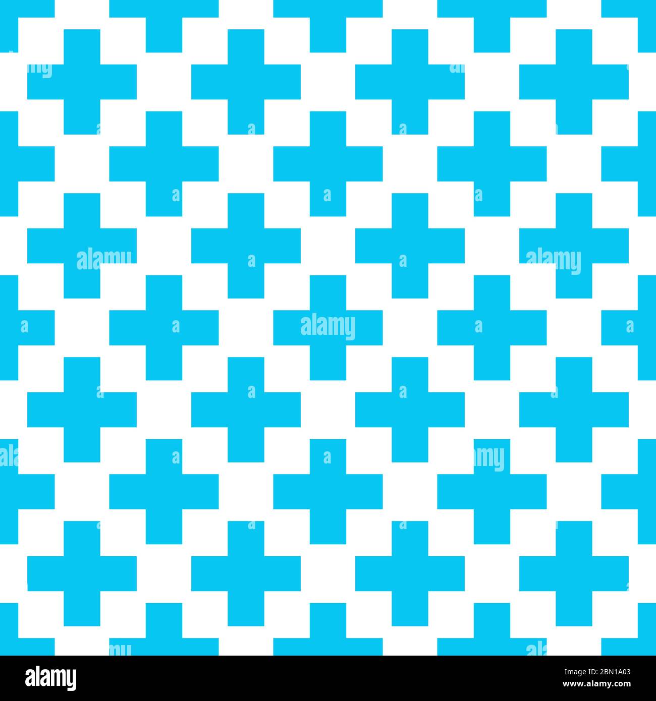 Blue Cross or plus sign seamless pattern. Stock vector illustration ...