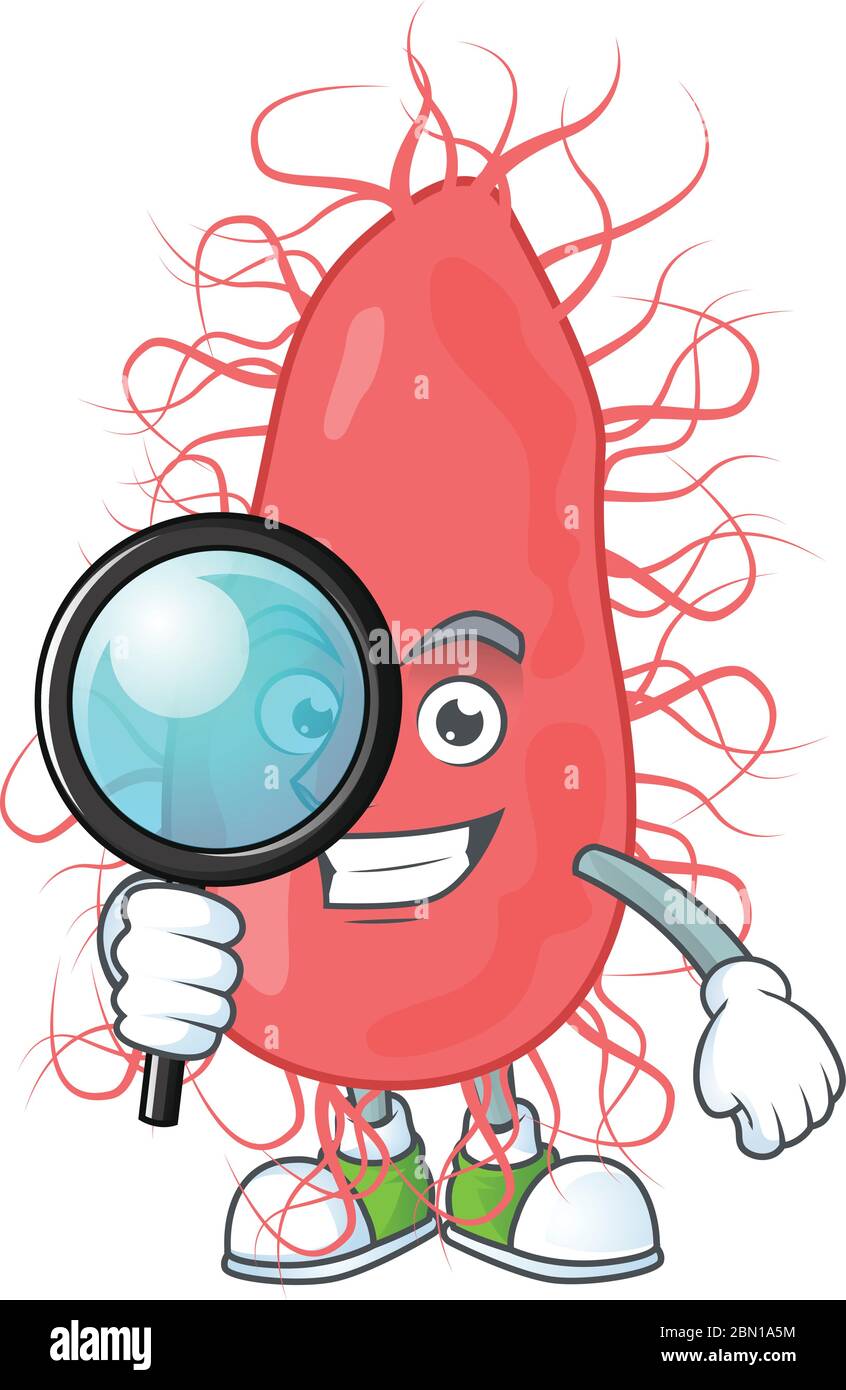 Smart Detective of escherichia cartoon character design concept Stock ...