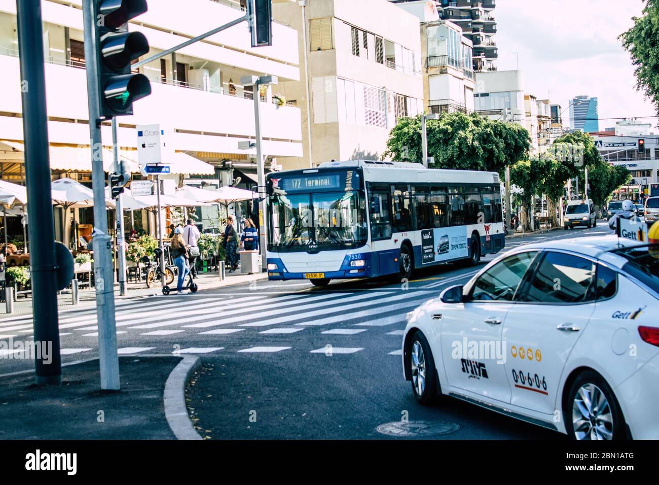 Tel Aviv Israel December 02, 2019 View of a traditional Israeli public ...