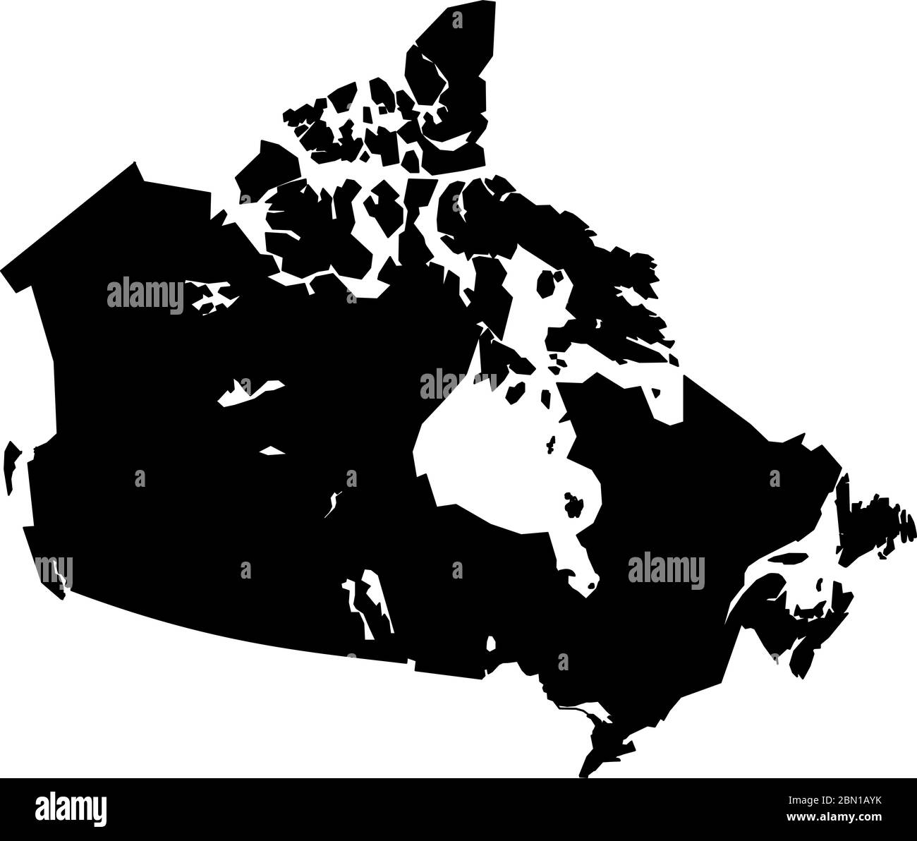 Map of Canada filled with black color Stock Photo - Alamy