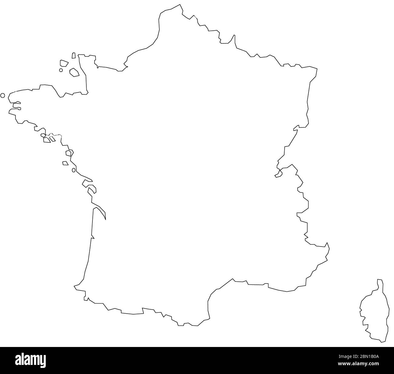 Map of France filled with white color Stock Photo - Alamy