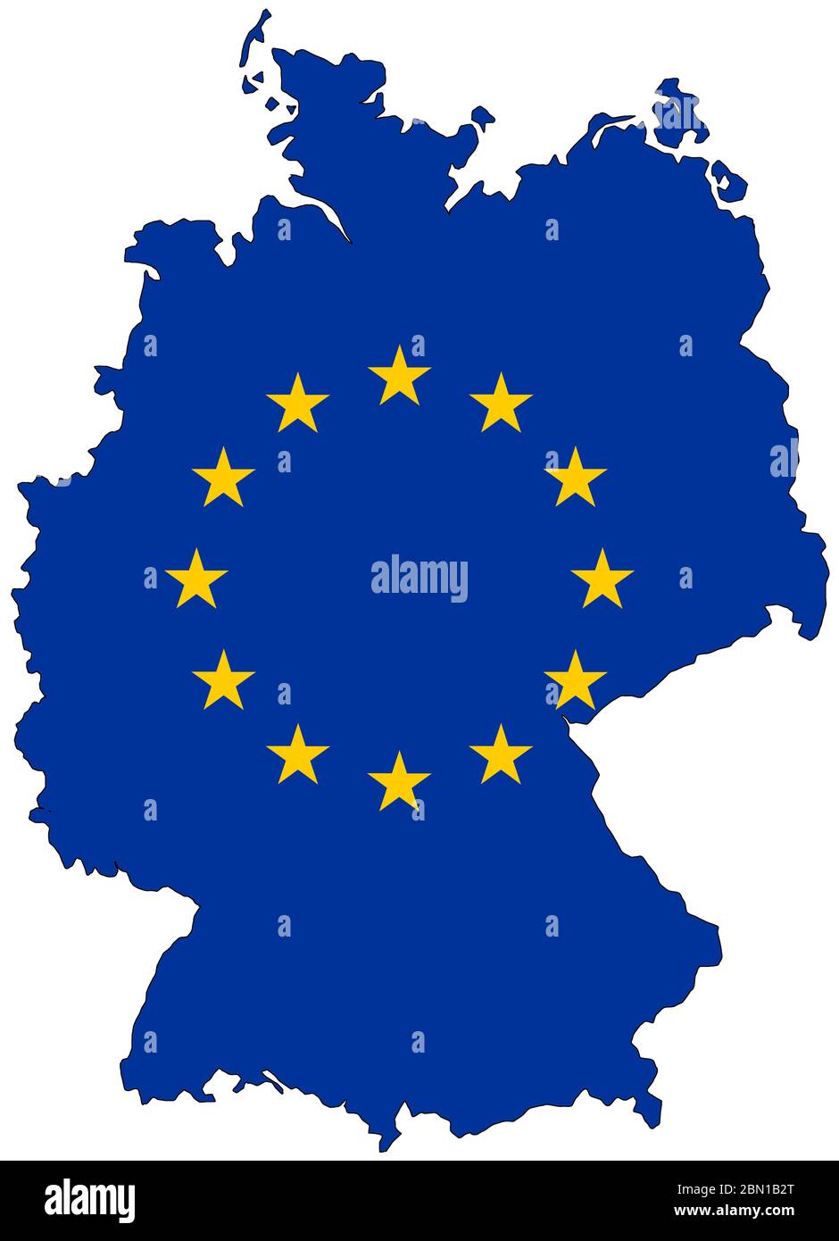 Map of Germany with European Union (EU) flag Stock Photo - Alamy
