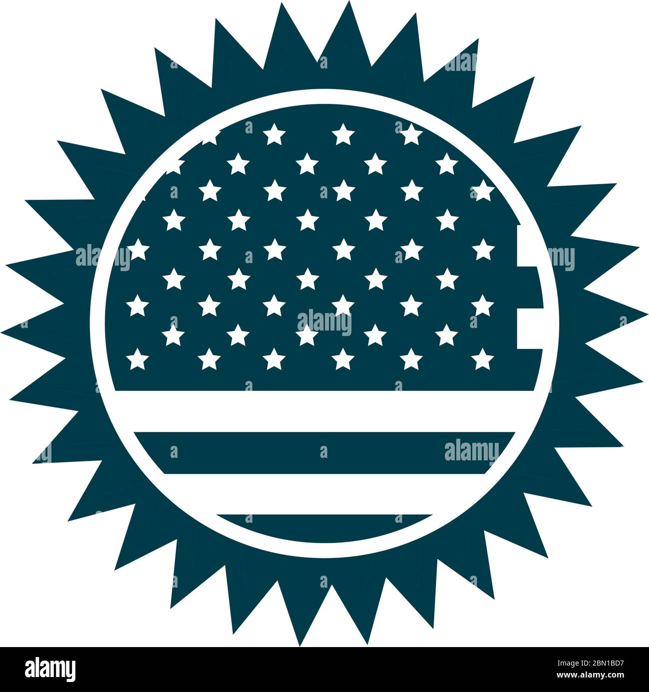 happy independence day, american flag badge border decoration vector ...