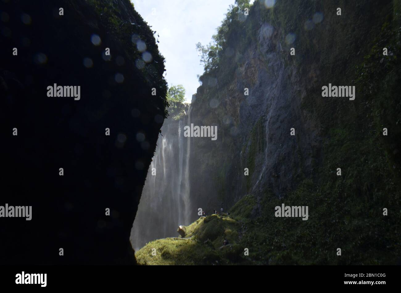Canyon hiking trail in Tumpak Sewu Waterfall Stock Photo - Alamy