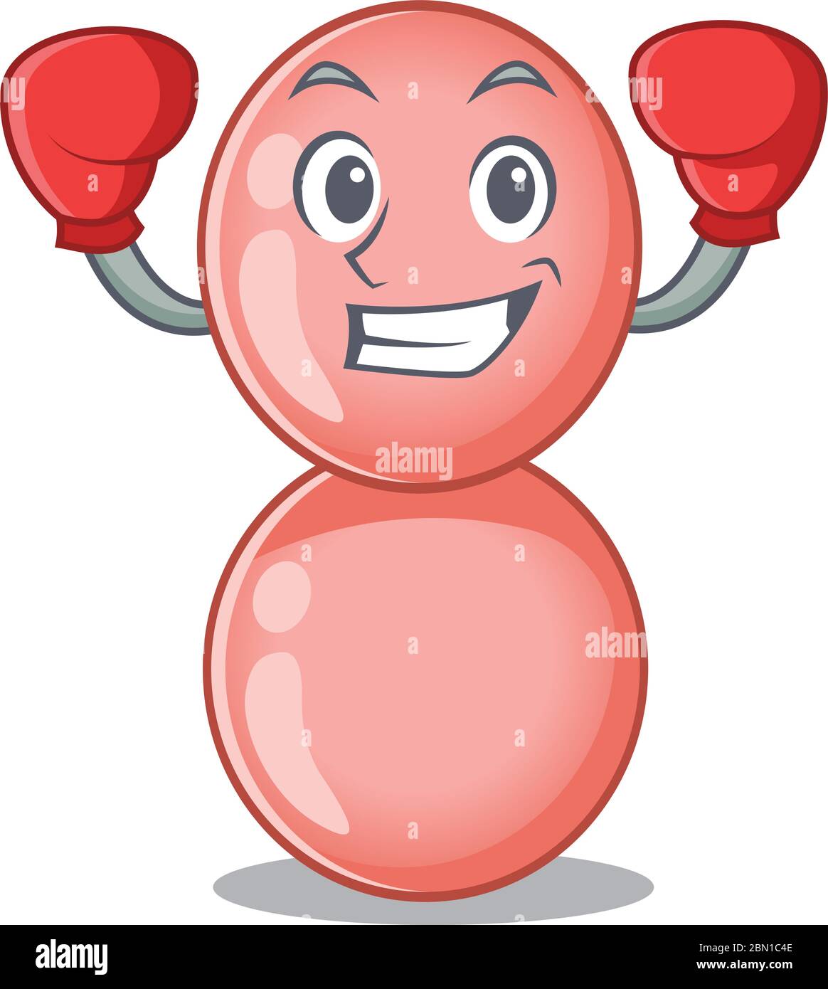 A Sporty Boxing Athlete Mascot Design Of Neisseria Gonorrhoeae With Red