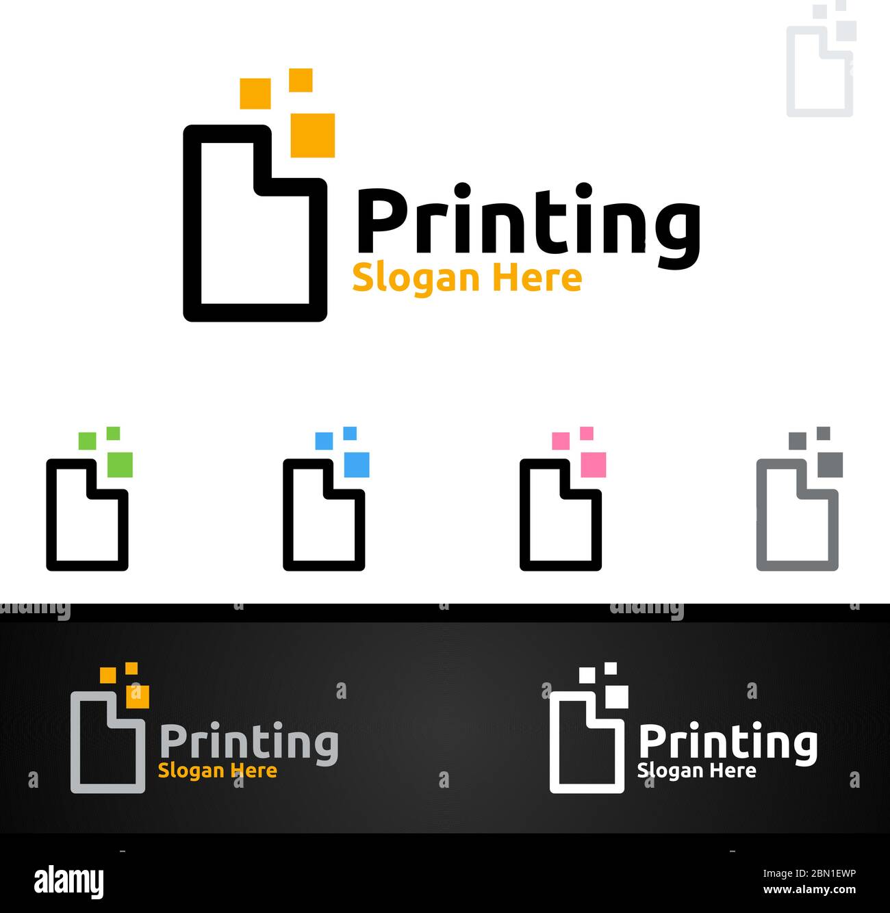 Paper Printing Company Vector Logo Design for Media, Retail ...