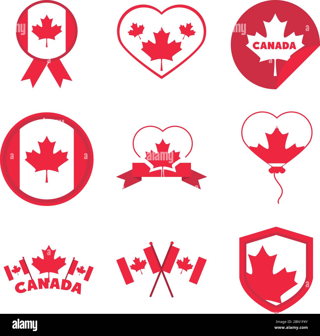 canada day, independence freedom national patriotism celebration icons ...