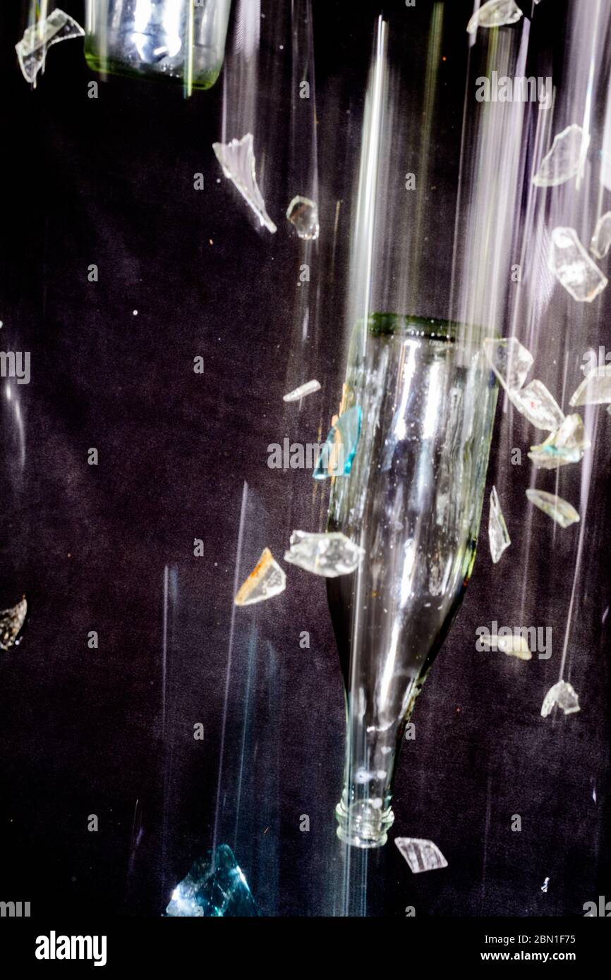 Shattered glass bottles hi-res stock photography and images - Alamy