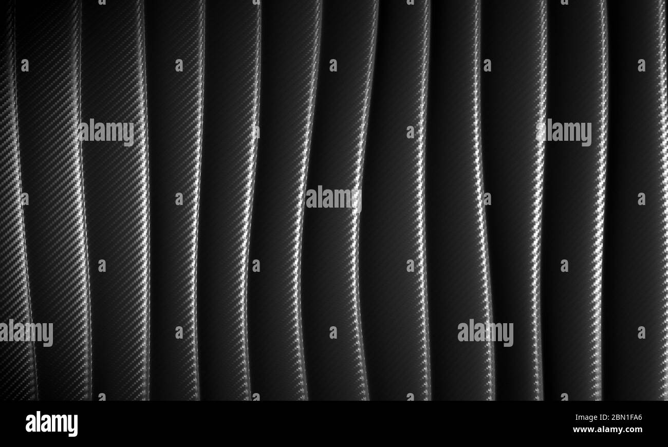 abstract wave background in carbon fiber pattern. 3d render. nobody ...
