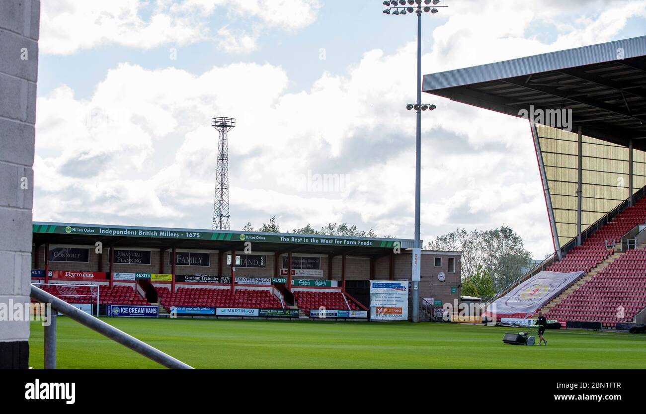 Groundsman Peter Cope cutting the grass at The Alexandra Stadium in ...