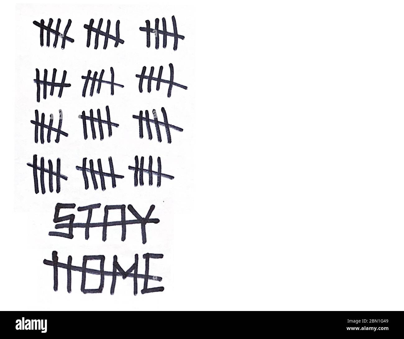 Counting tally marks on wall Cut Out Stock Images & Pictures - Alamy