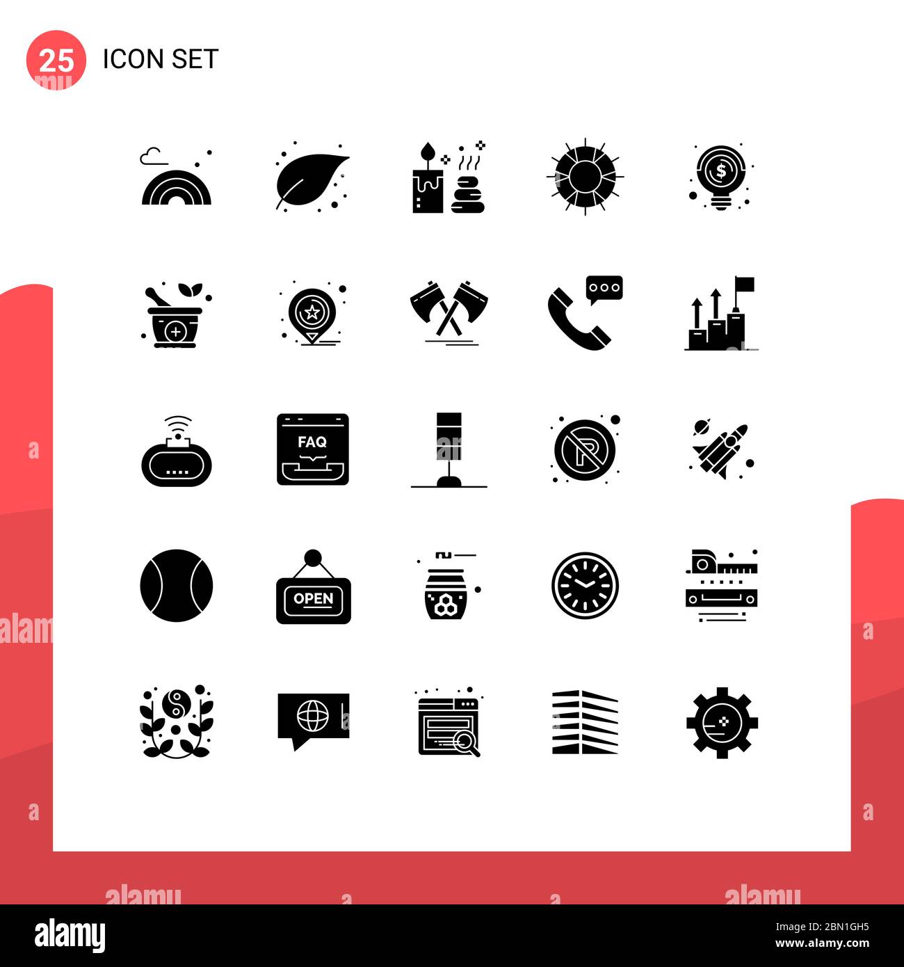 Set of 25 Modern UI Icons Symbols Signs for business, support, spa ...