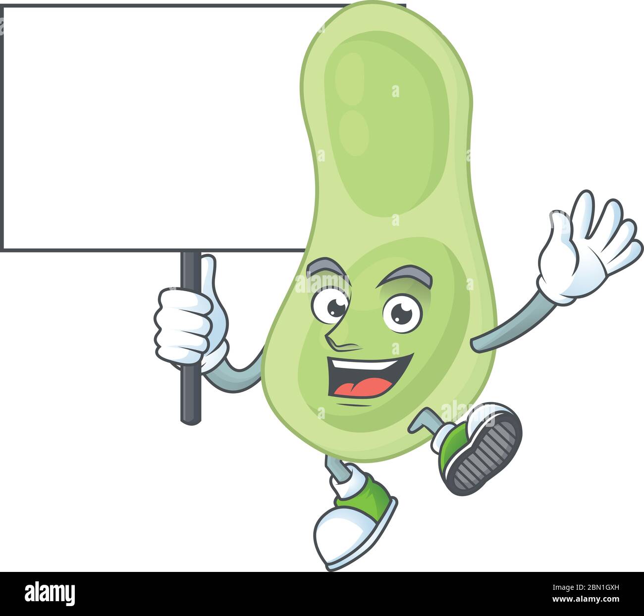 Sweet staphylococcus pneumoniae cartoon character rise up a board Stock ...