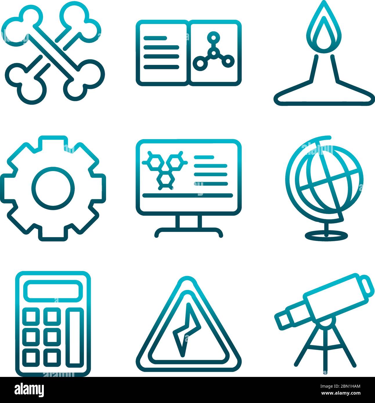 science and research laboratory study icons collection vector ...