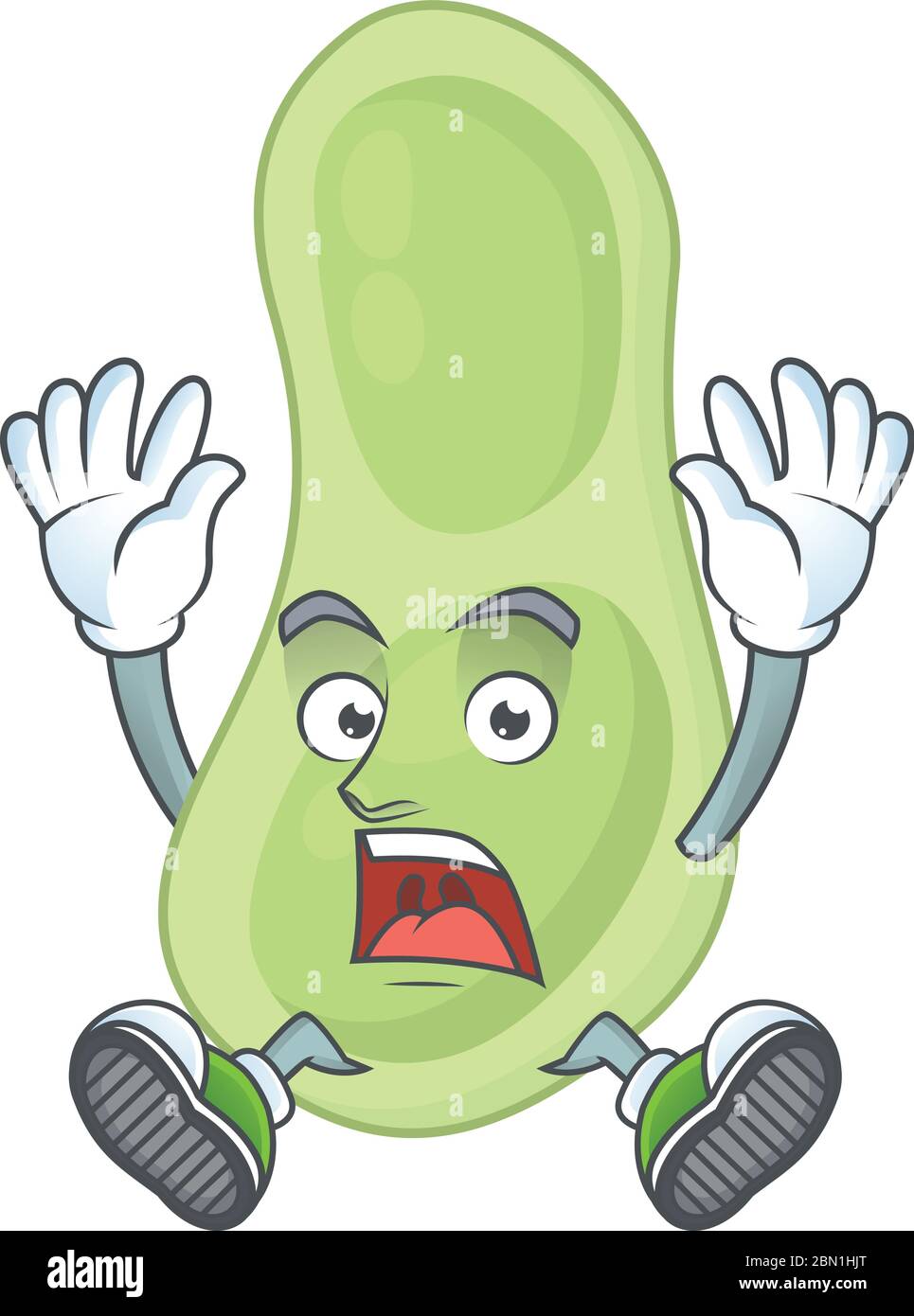 Staphylococcus pneumoniae cartoon character design showing shocking ...