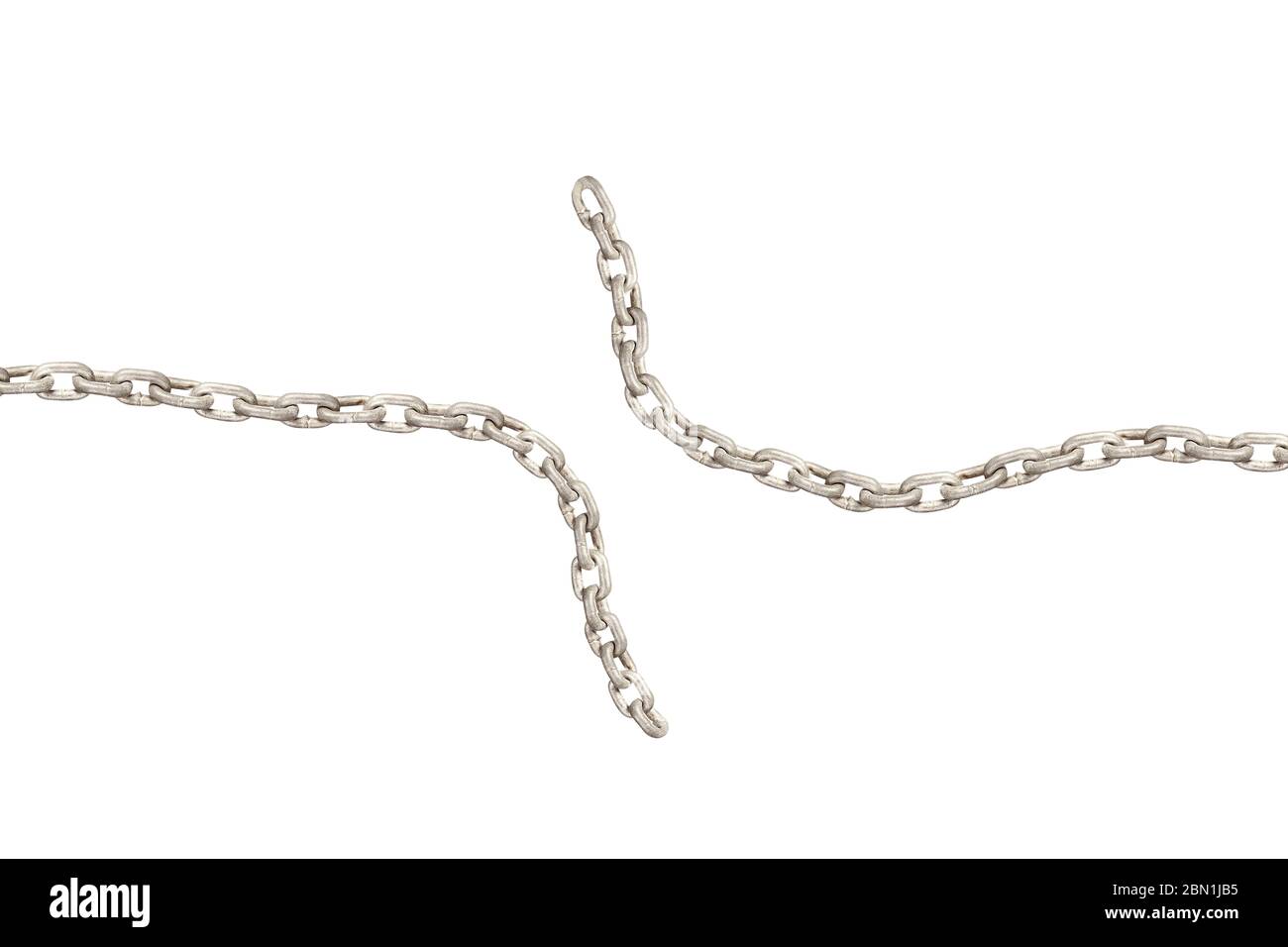 Chain of metal steel isolated over white background Stock Photo - Alamy