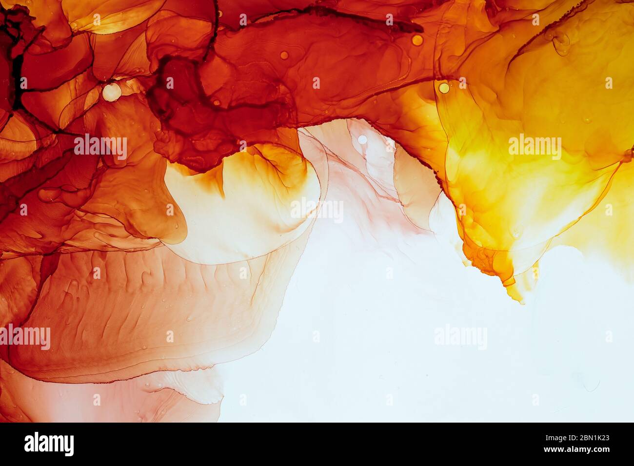 Alcohol Ink Smears on Aluminium. Oriental Ink Painting. Fire Tones ...