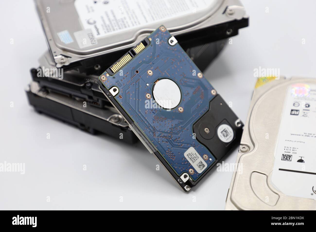 Hard disk isolated on a white background. Computer HDD Hard Disk Drive. Computer Storage Memory ...