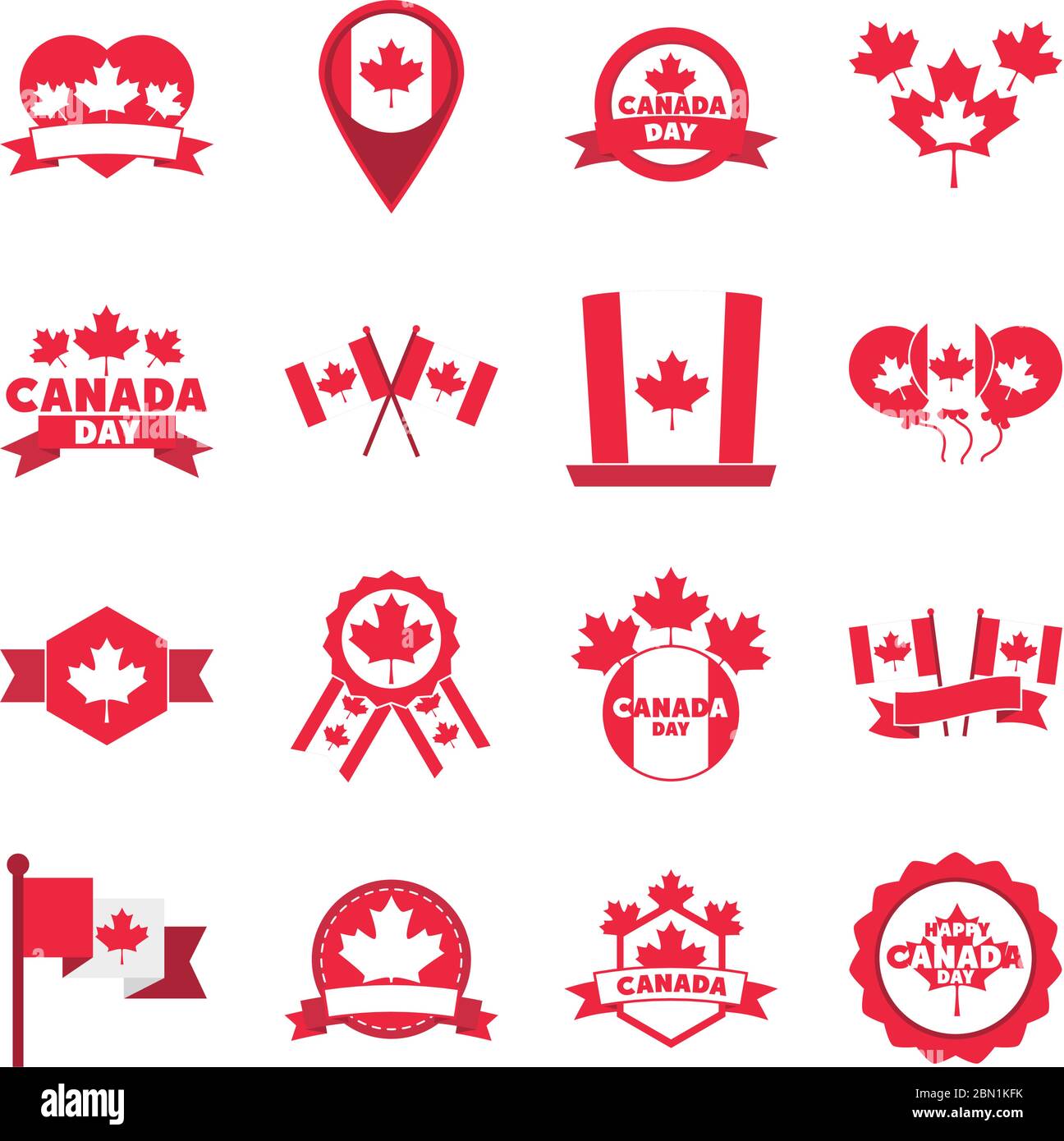 canada day, independence freedom national patriotism celebration icons ...