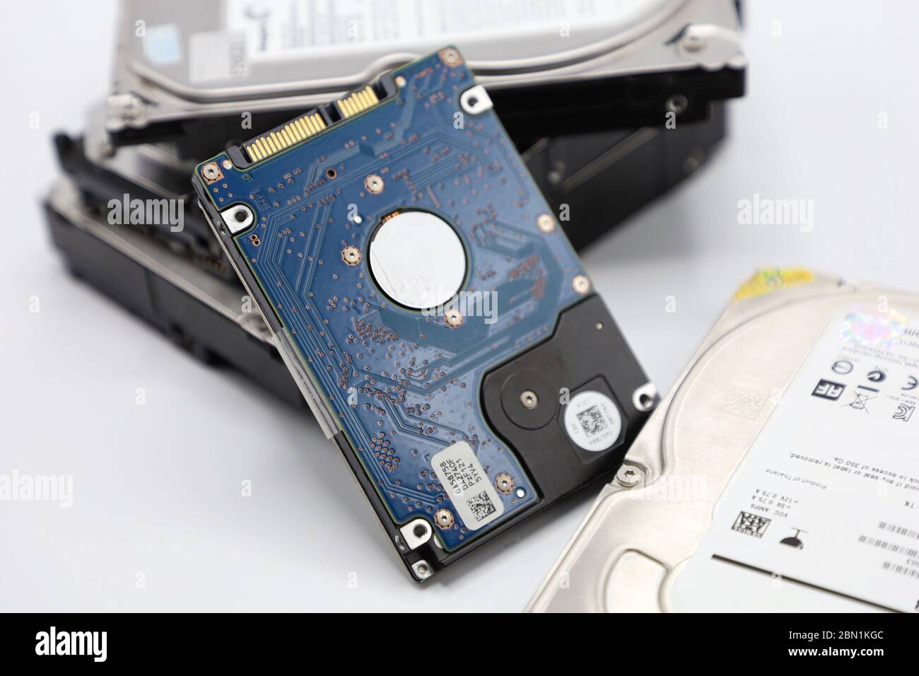 Hard disk isolated on a white background. Computer HDD Hard Disk Drive. Computer Storage Memory ...